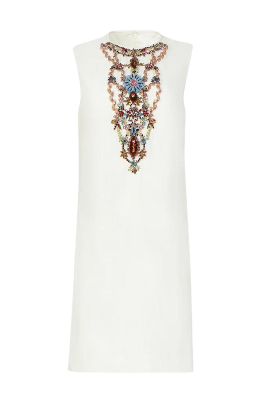 Labrina Crepe Cady Crystal Shift Dress | Multi – Valentines Austin