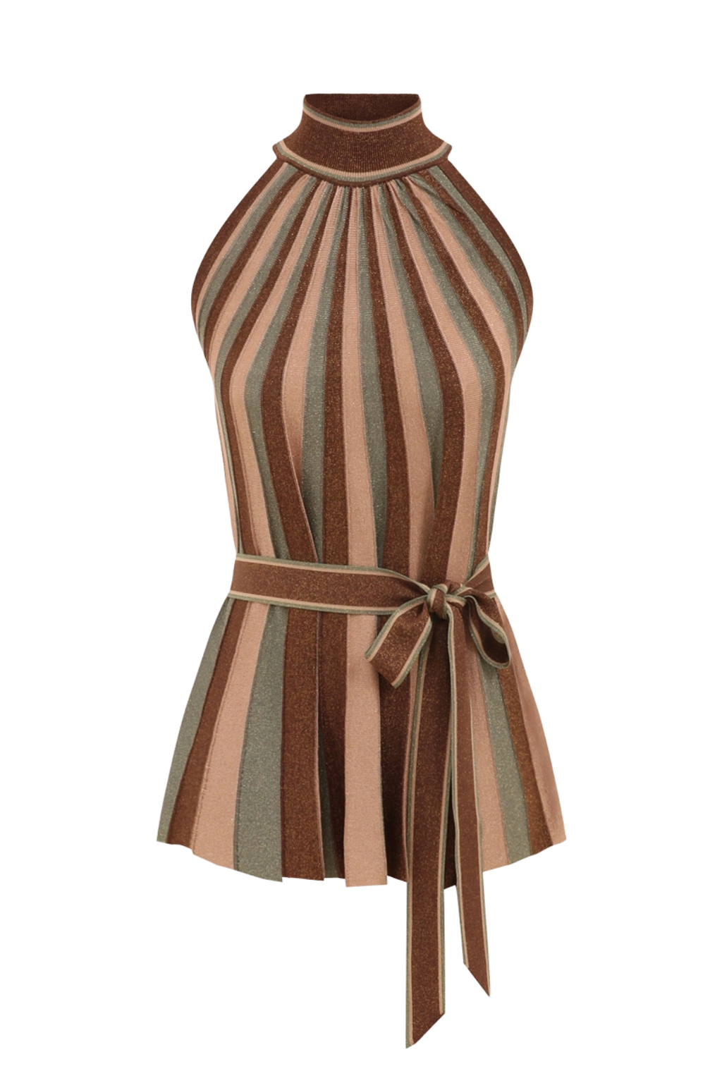 Hypnotic Halter Top | Metallic Green Stripe – Valentines Austin