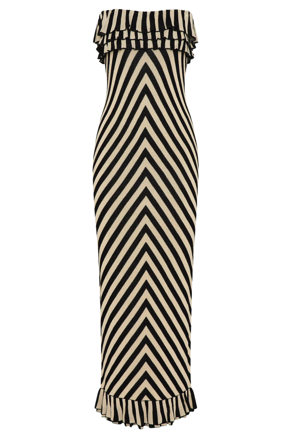 Miles Strapless Dress | Cream & Black – Valentines Austin