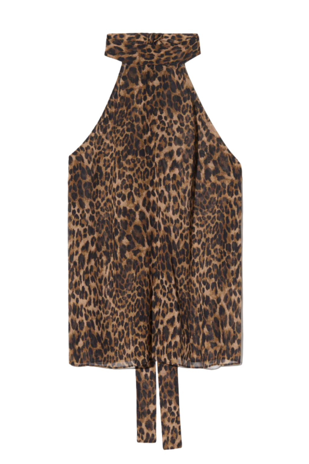 Alla Silk Halterneck Top | Vintage Leopard Print – Valentines Austin