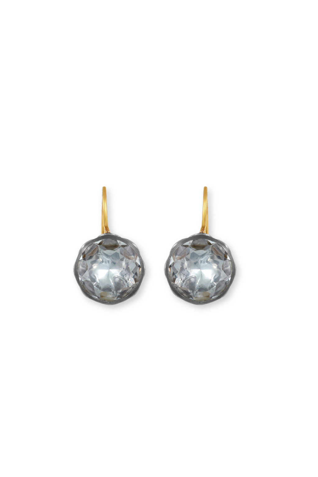 Catherine Button Earrings | Black Rhodium / White – Valentines Austin