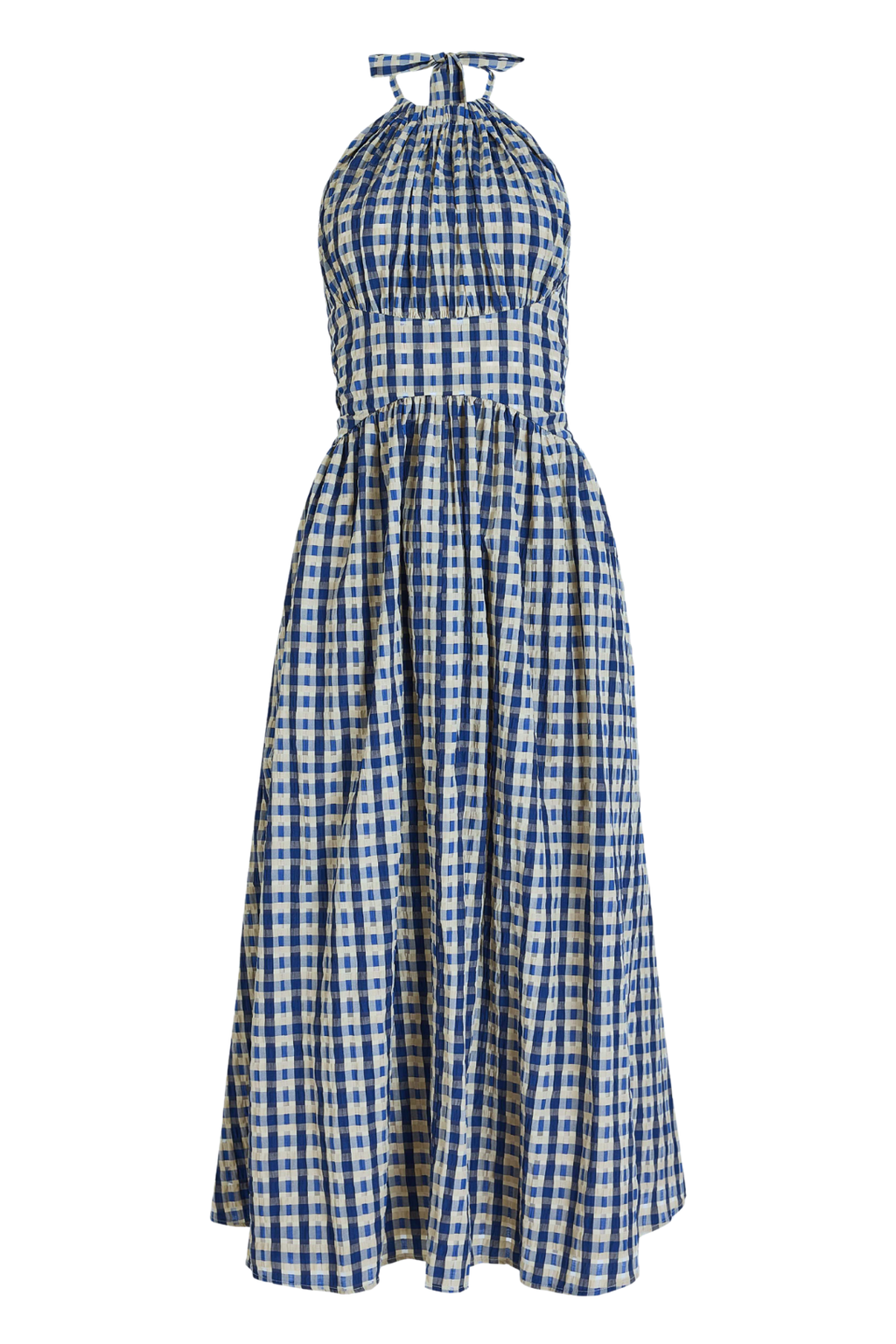 Halter in the Name of Love Dress | Navy Check – Valentines Austin